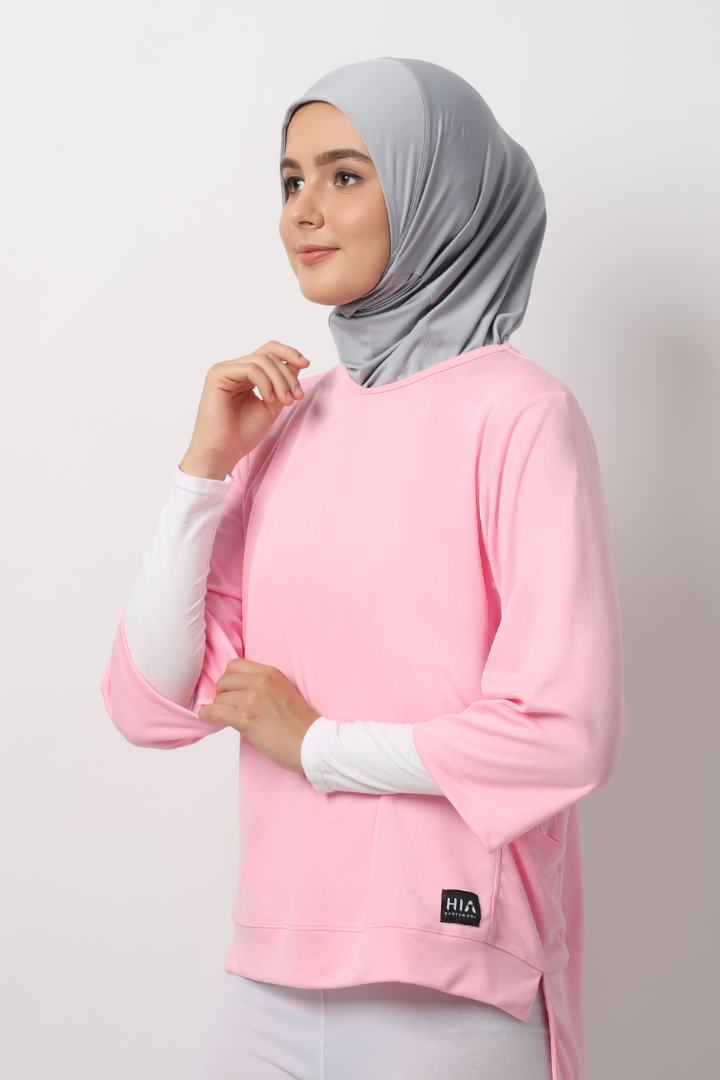 Rhenee Top Lengan 7/8 - Baby Pink – hiaeverywear.com